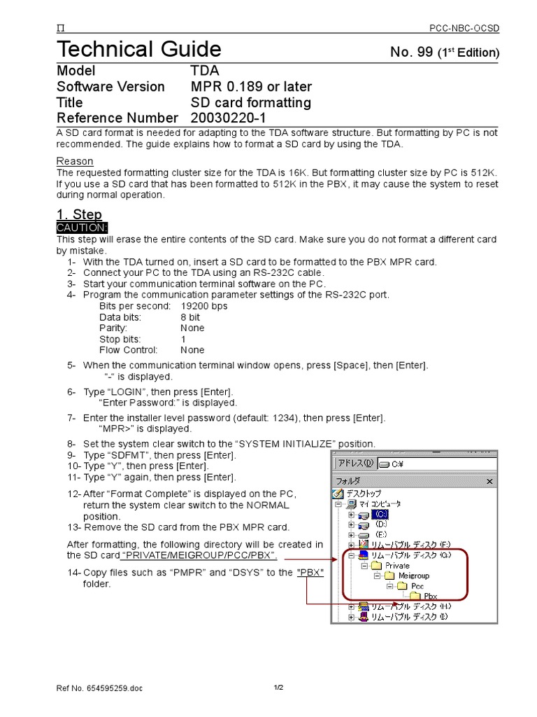 TDA - SD Card Formatting | PDF | Directory (Computing) | Computer Data