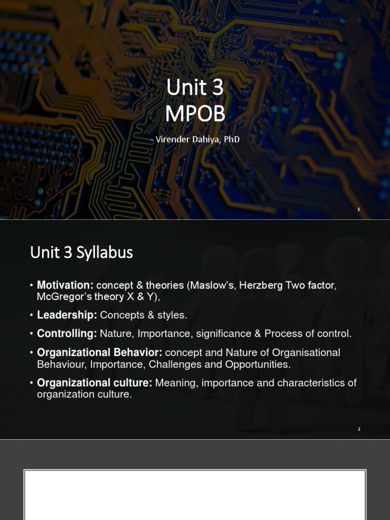 Unit 3 MPOB | PDF | Motivational | Motivation