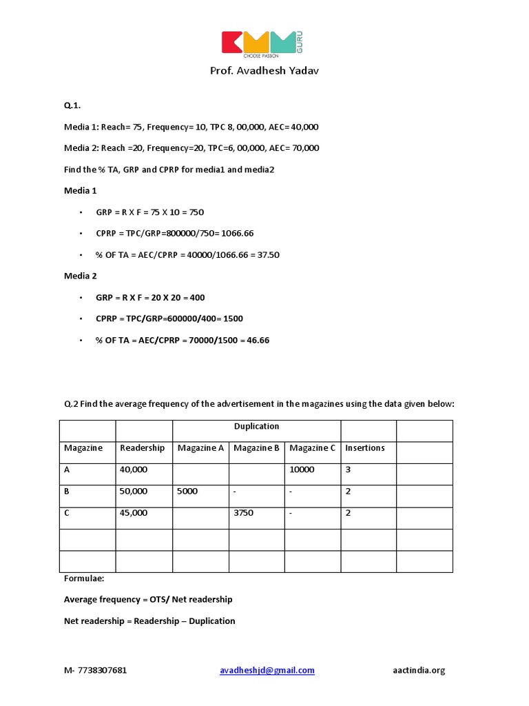 MPB All Sums (1) - 1 | PDF | Audience Measurement | Media Analysis