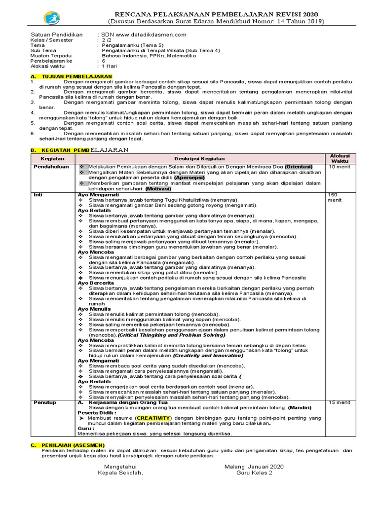 Disusun Berdasarkan Surat Edaran Mendikbud Nomor: 14 Tahun 2019 | PDF