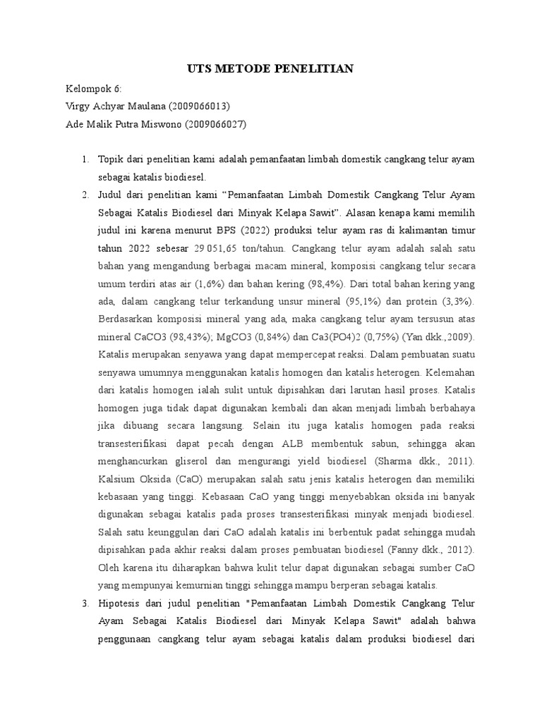 Kelompok 6 - UTS Metopen | PDF