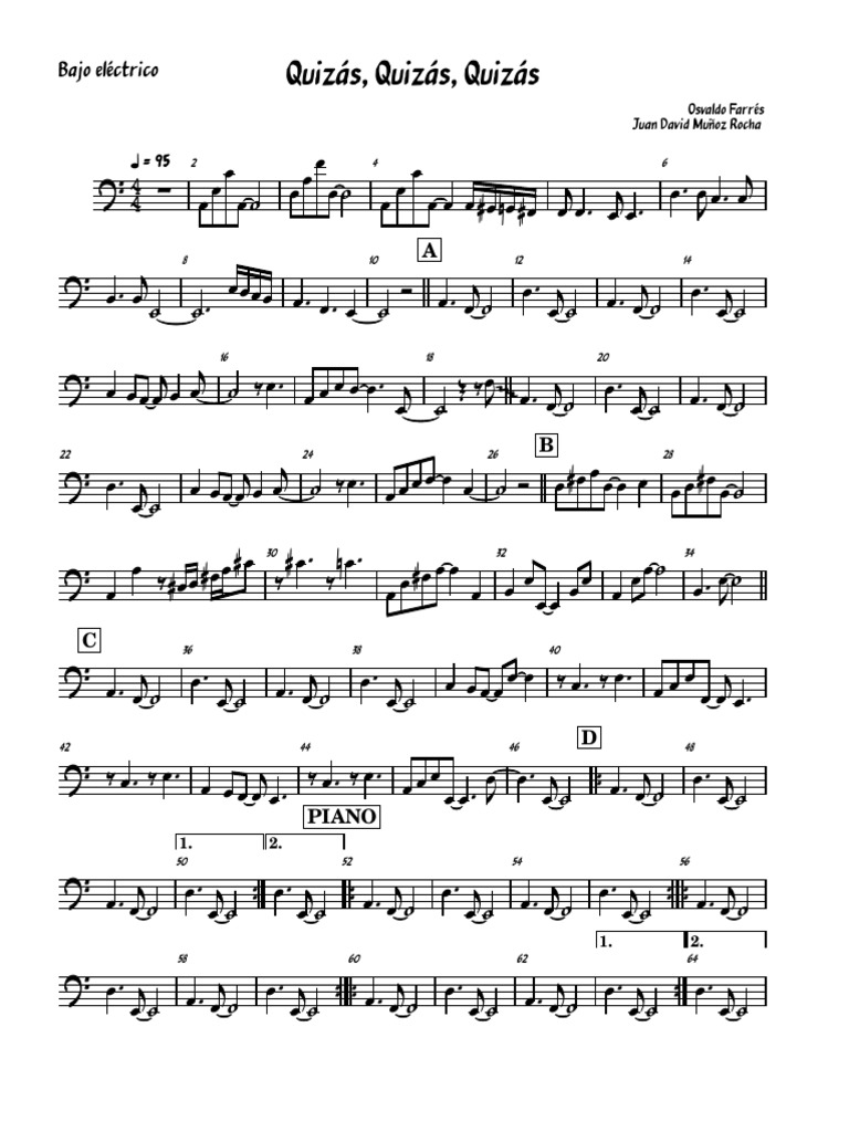 A Musical Analysis and Transcription of Osvaldo Farrés' 'Quizás, Quizás ...