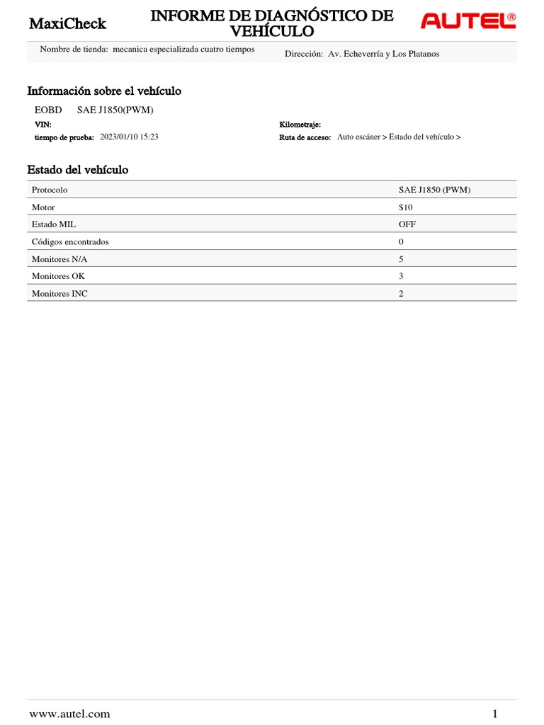 Información Sobre El Vehículo: Eobd Sae J1850 (PWM) | PDF