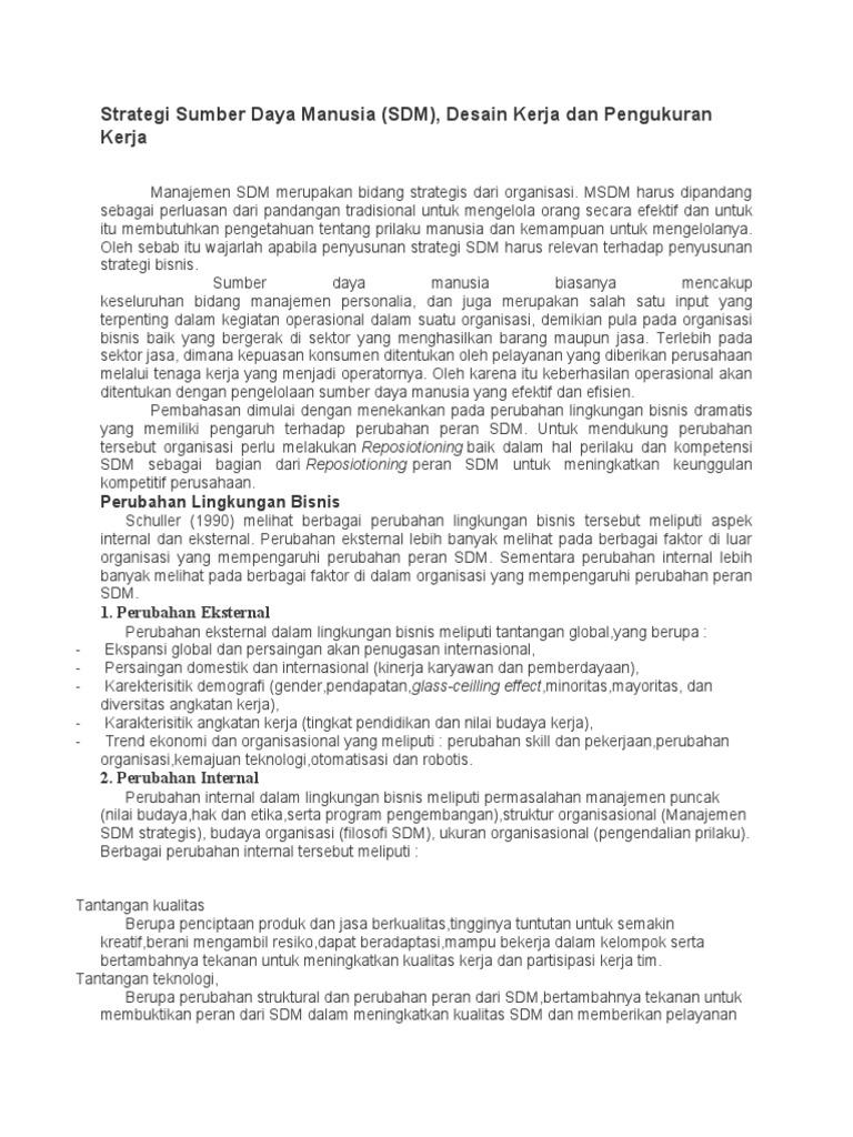 Strategi SDM untuk Keunggulan Kompetitif | PDF | Karier & Perkembangan
