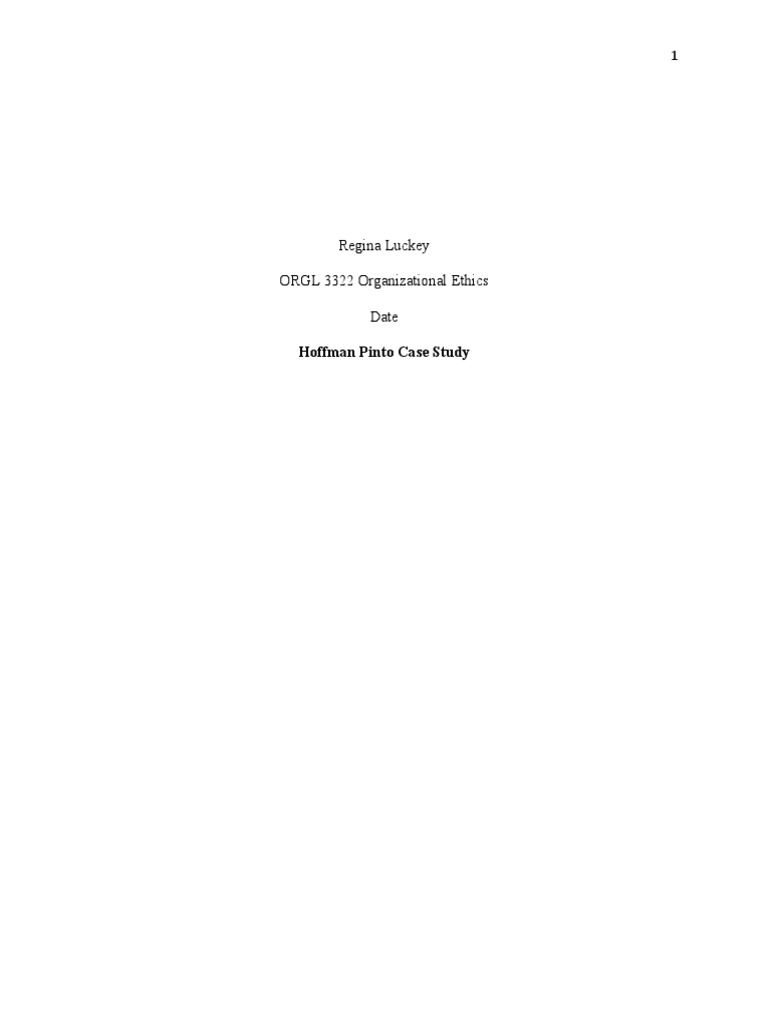 Case Study On Ford Pinto Case | PDF | Applied Ethics | Psychology