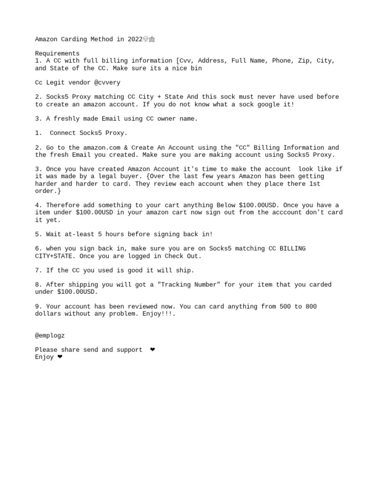 Amazon Carding Method in 2022 | PDF