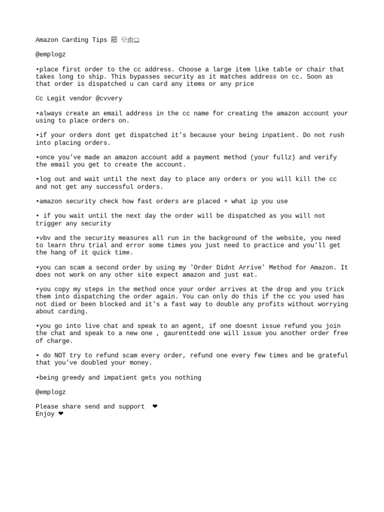 Amazon Carding Tips | PDF