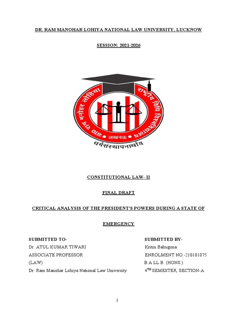 President's Emergency Powers Analysis | PDF | Politics | Social Science