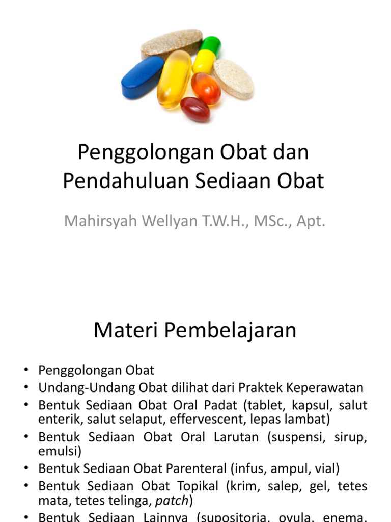Penggolongan Obat Dan Pendahuluan Sediaan Obat | PDF