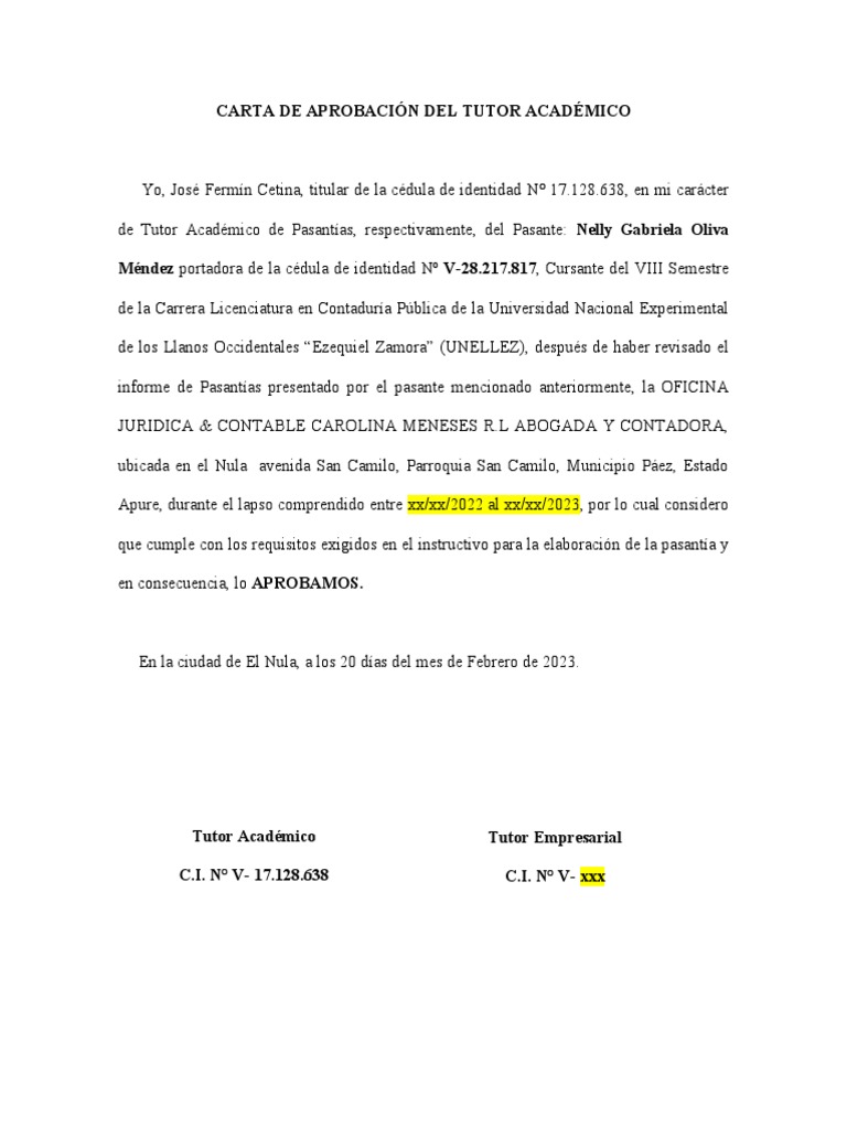 Carta de Aprobación Del Tutor Académico - 075839 | PDF