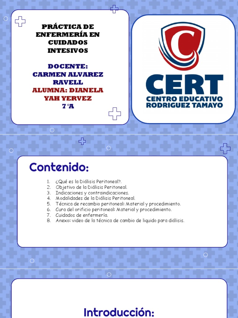 Diálisis Peritoneal en Enfermería | PDF | Peritoneo | Medicina CLINICA