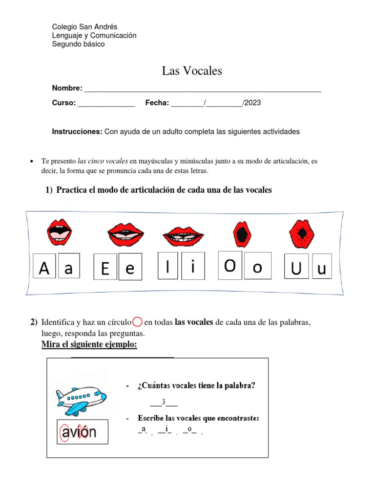 Actividades para aprender vocales | PDF