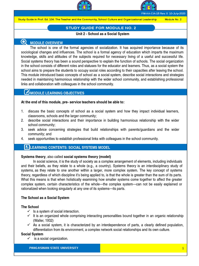 Prof Ed 104 SG 2 | PDF | System | Sustainability