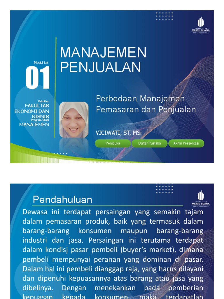 Manajemen Penjualan (TM1) | PDF