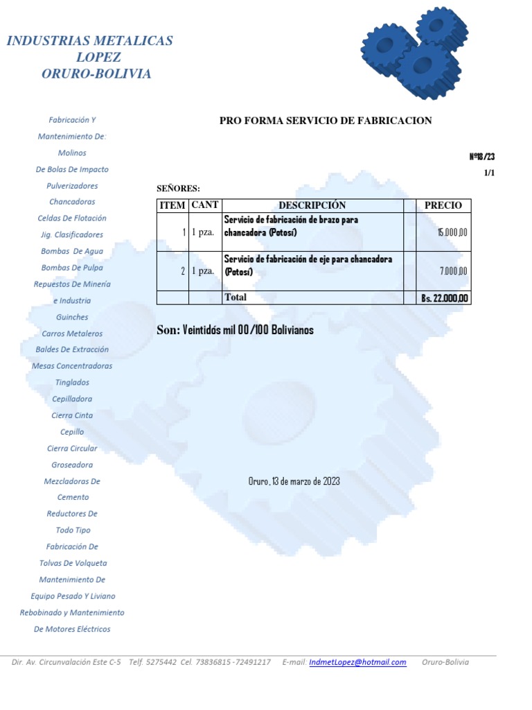 Proforma 18 - 23emsa | PDF | Tecnología