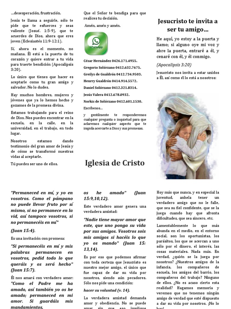 Jesucristo Nos Invita A Ser Su Amigo | Descargar gratis PDF | Amor