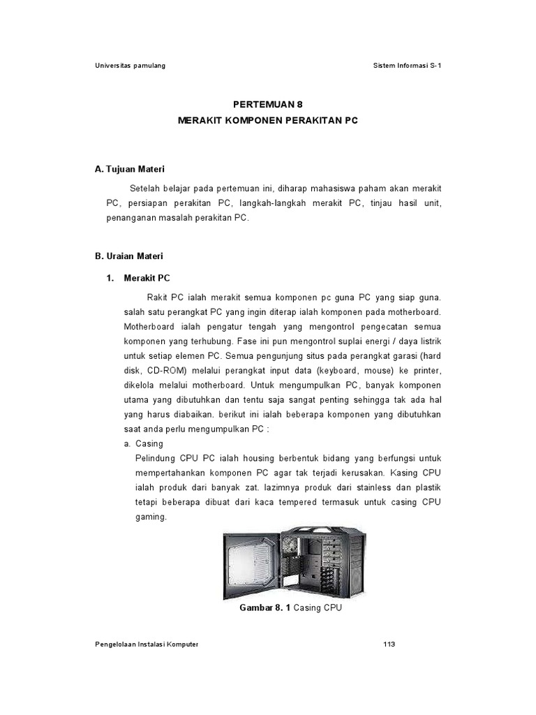 Merakit Komponen Perakitan PC | PDF