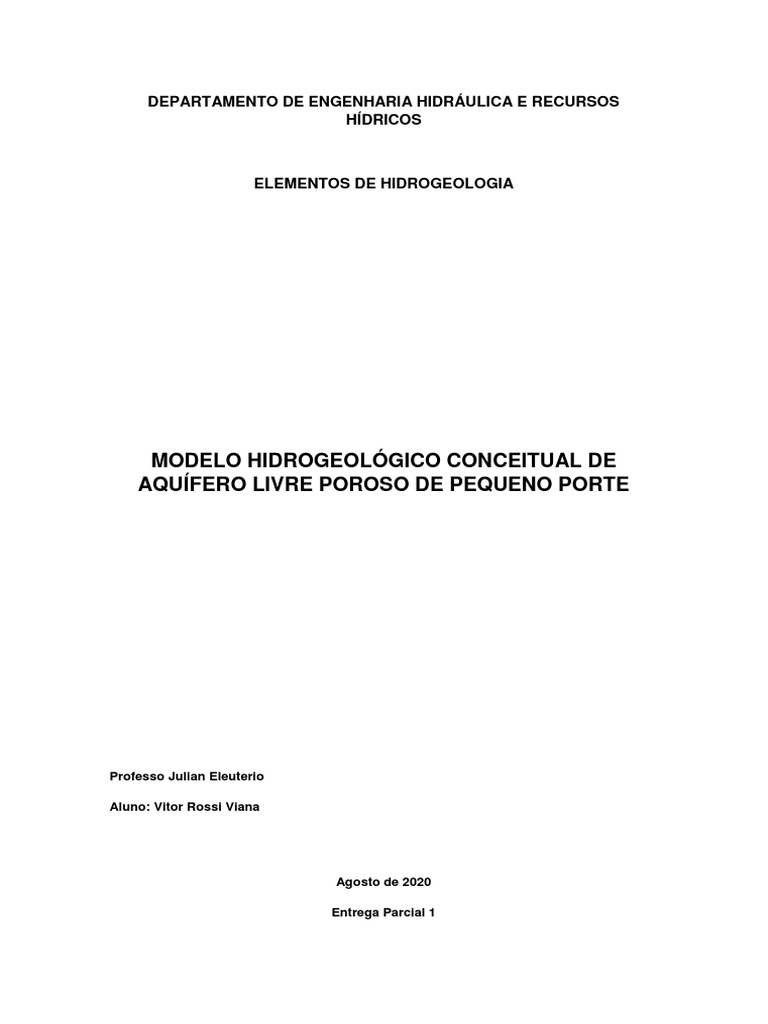 TRABALHO HIDROGEO - VitorViana | PDF | Bacia hidrográfica | Aquífero