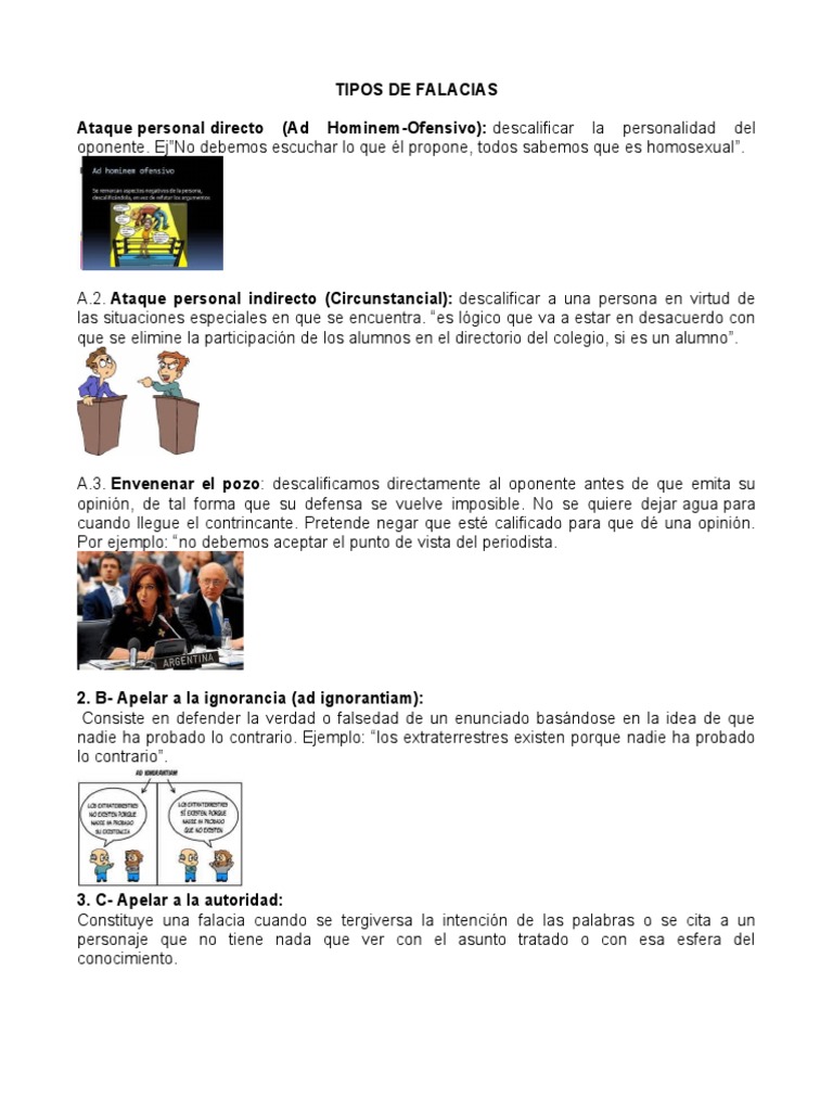 Tipos de Falacias | PDF | Falacia | Lógica