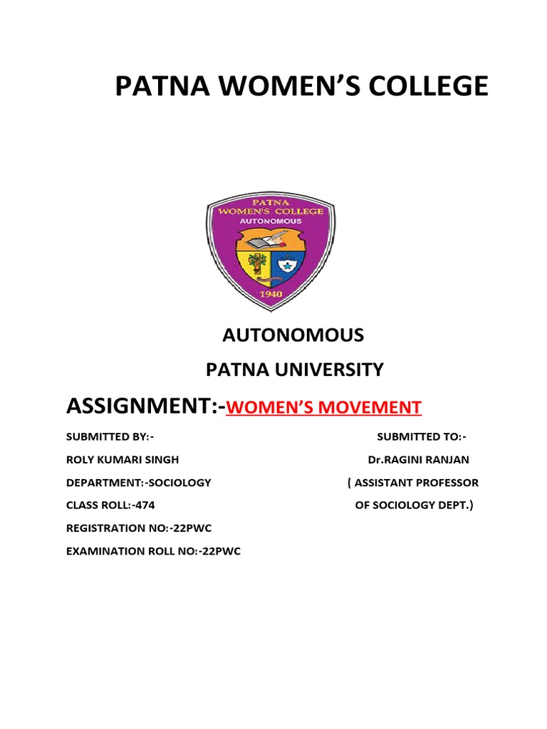 PATNA WOMEN’S COLLEGE ASSIGNMENT ON WOMEN'S MOVEMENT IN INDIA | PDF ...