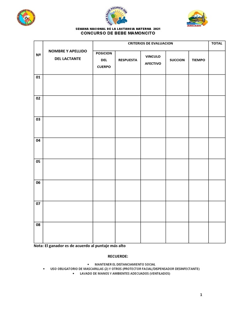 Bases Bebe Mamoncito Con Protocolo Red Pacifco Sur | PDF ...