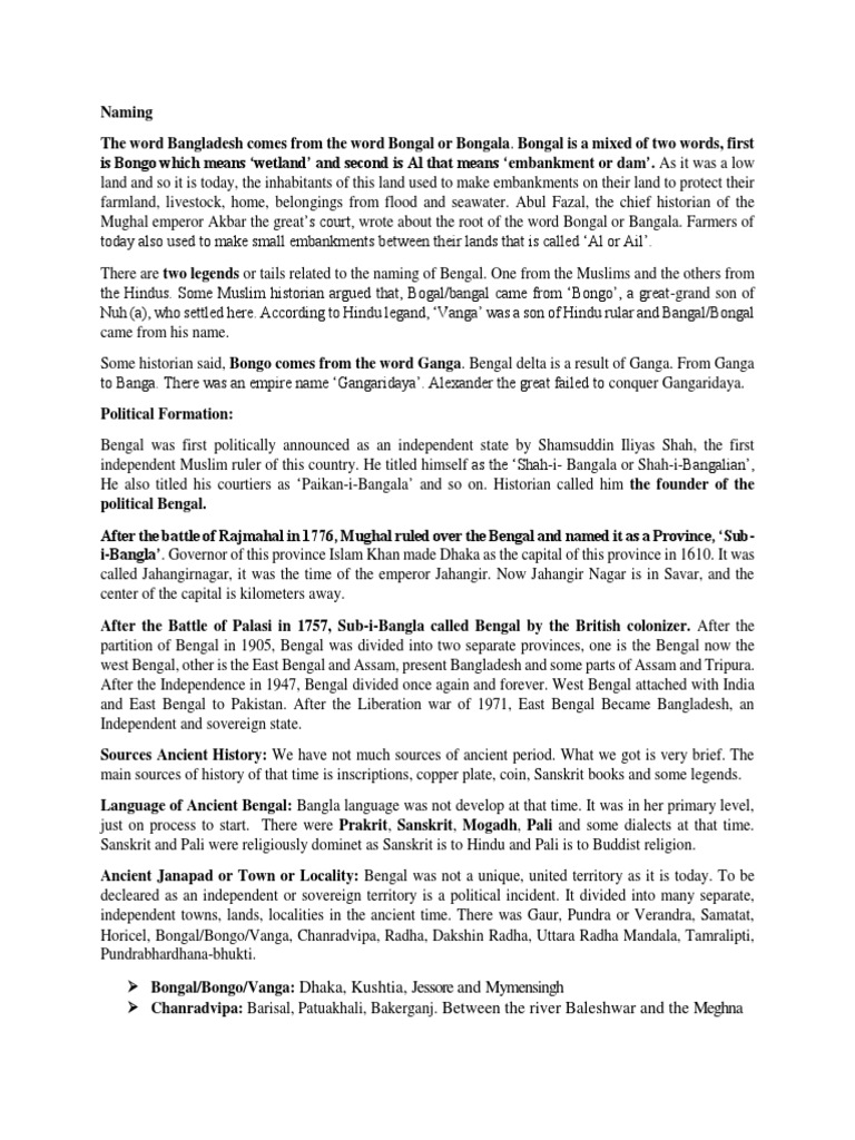Ancient Bengal - Name, Localities and Cities | PDF | Bengal | Bangladesh