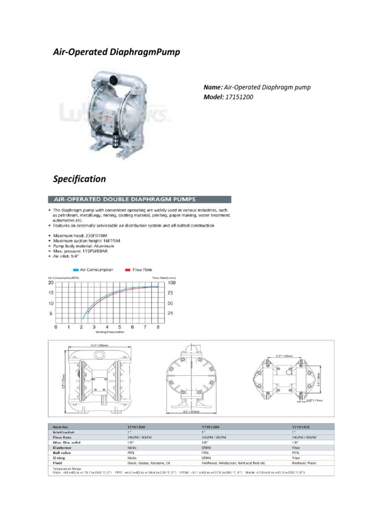 Lube Work 17151200 Bomba de Diafragma | PDF
