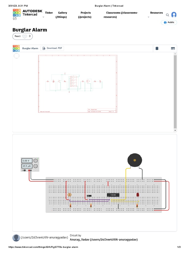 Burglar Alarm - Tinkercad | PDF | Application Software | Software ...