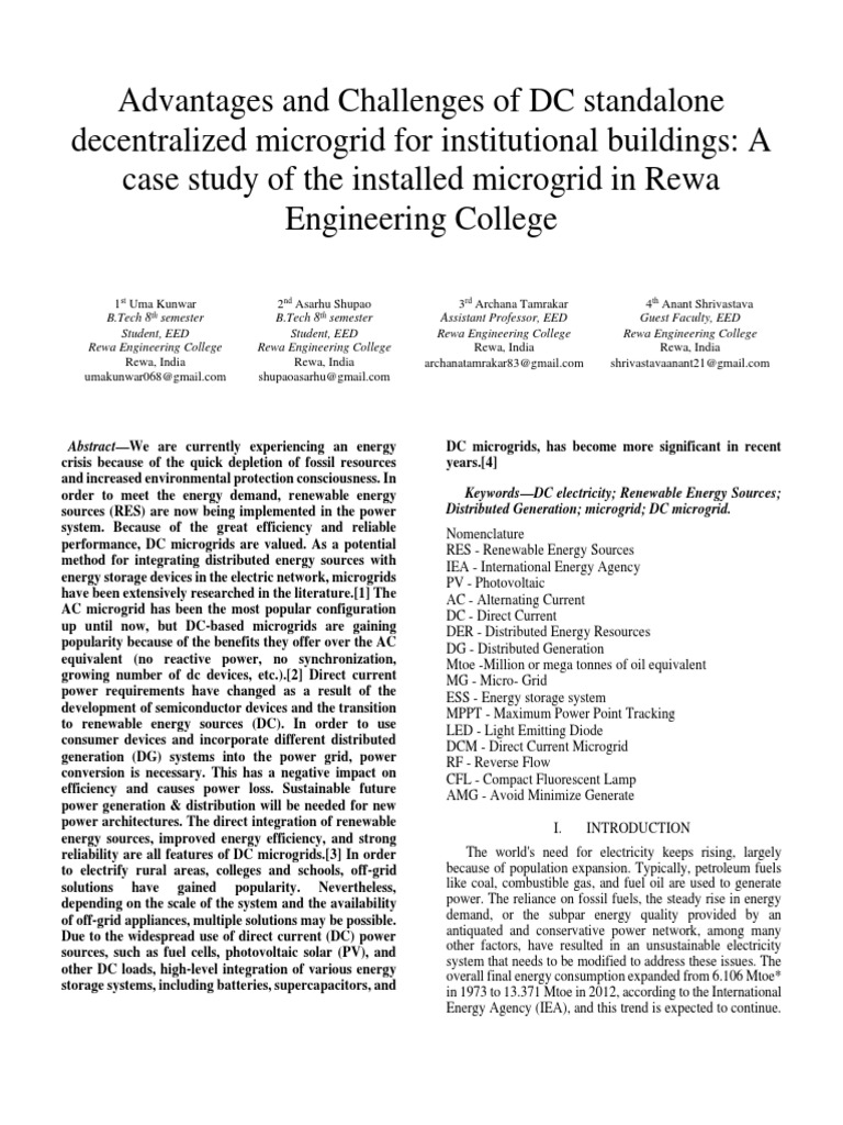 Research Paper Final | PDF | Distributed Generation | Electrical Grid