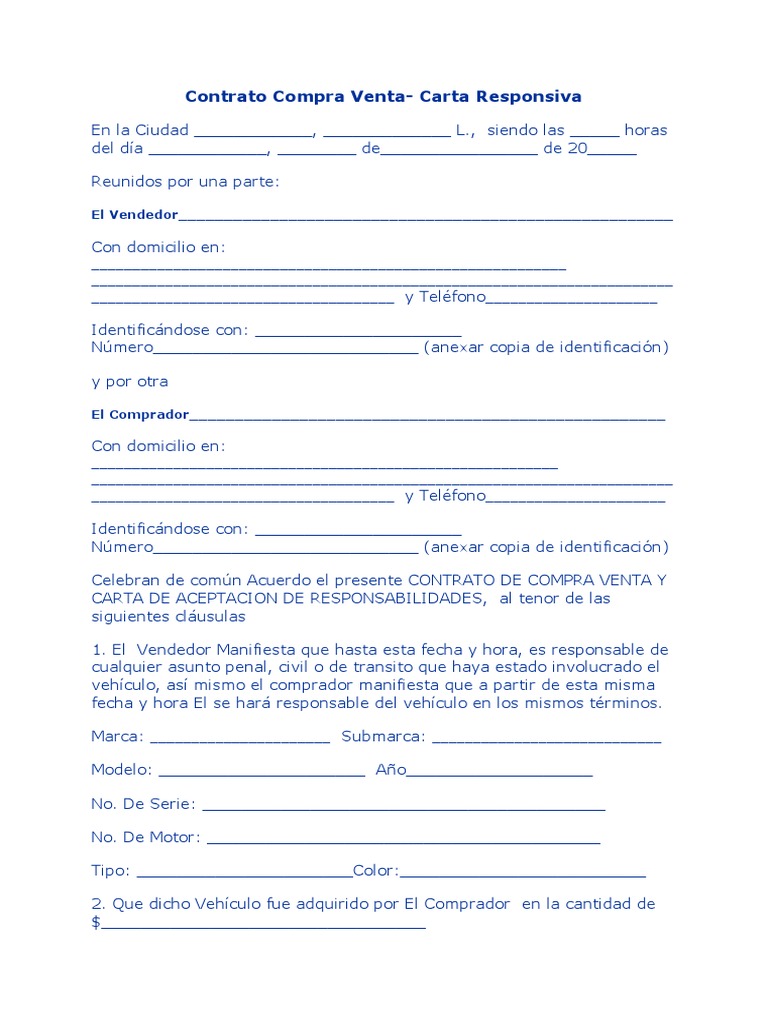 Contrato Compra Venta | PDF