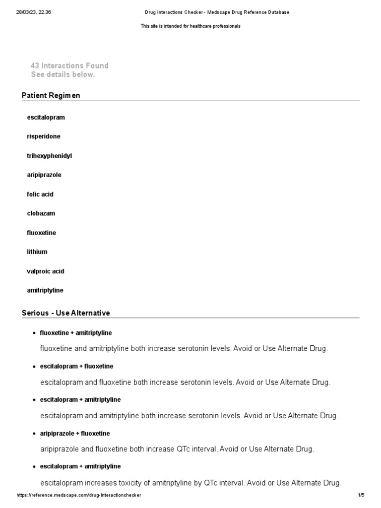 Drug Interactions Checker - Medscape Drug Reference Database | PDF ...