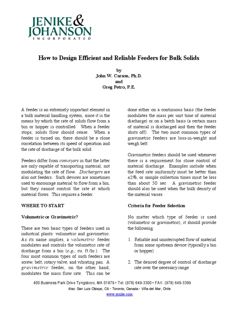 Design Efficient Feeders | PDF | Screw | Belt (Mechanical)