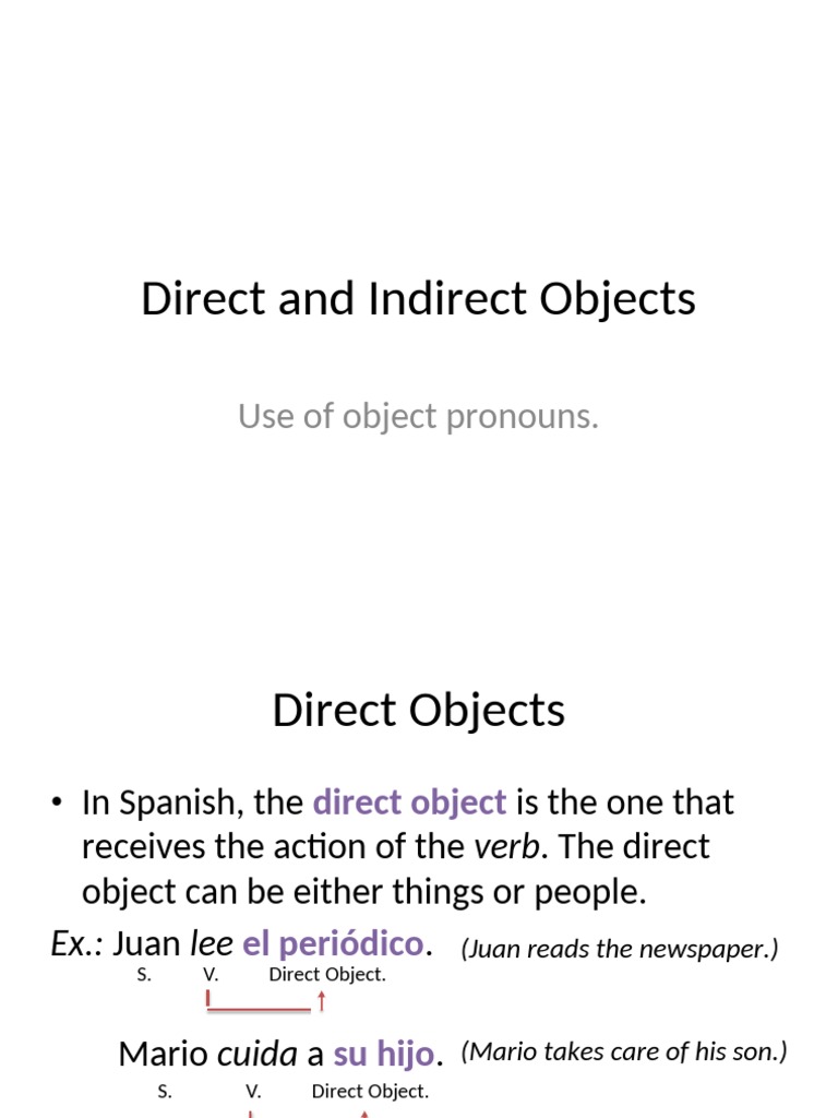Direct and Indirect Objects | PDF | Artes del Lenguaje y Comunicación
