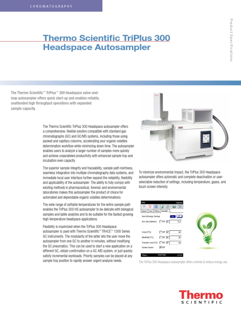 PS 10321 GC TriPlus 300 Headspace Autosampler PS10321 EN | PDF | Gases ...