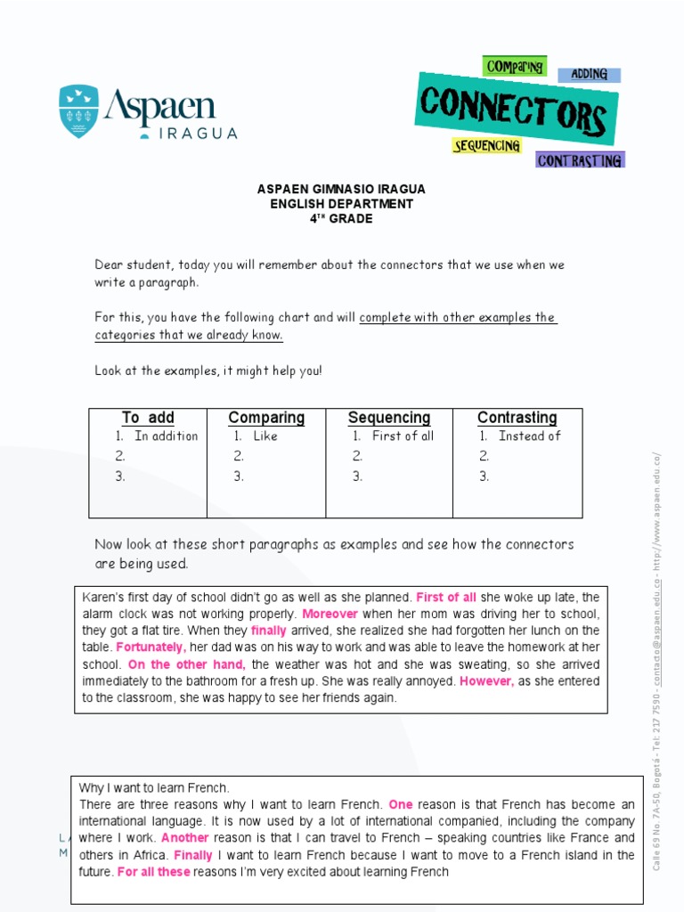 Connecting Ideas: A Lesson on Using Transitional Words and Phrases in ...