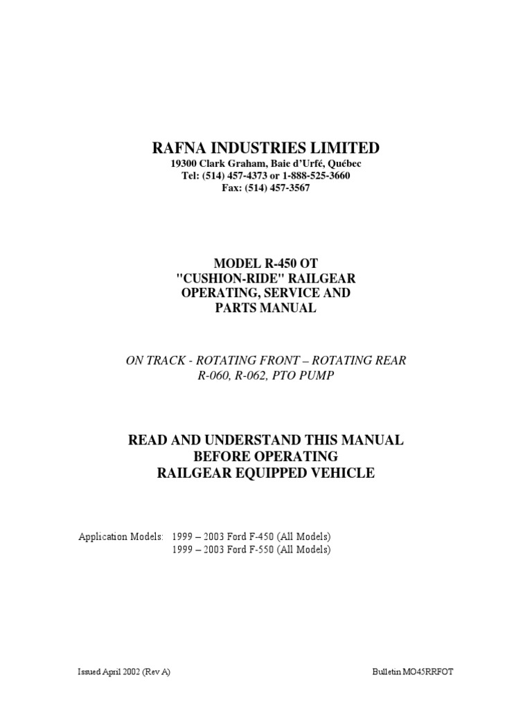 Rafna Industries Hy-Rail Mo45rrfot 450-0T | PDF | Mechanical ...