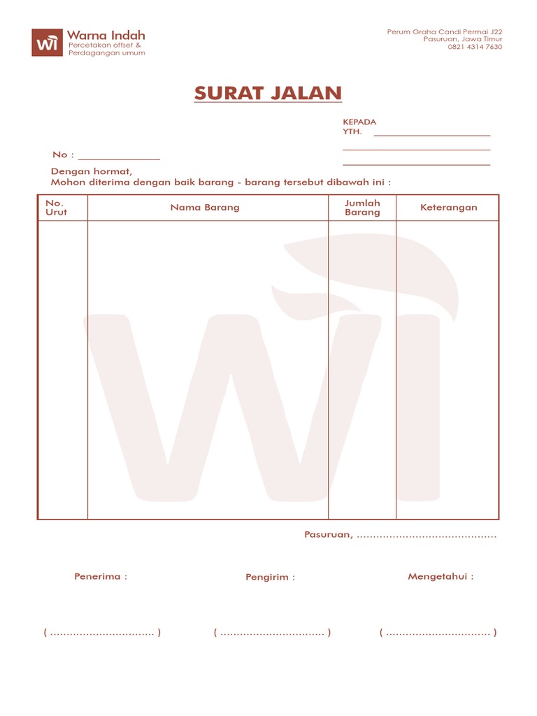 Surat Jalan Dan Nota Merah Maroon | PDF