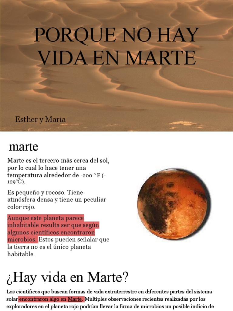 Porque No Hay Vida en Marte | PDF