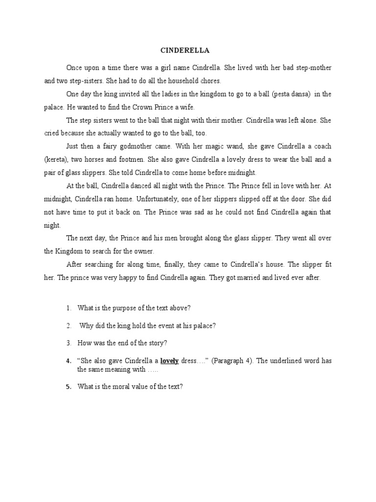 Latihan Soal Narrative Text | PDF