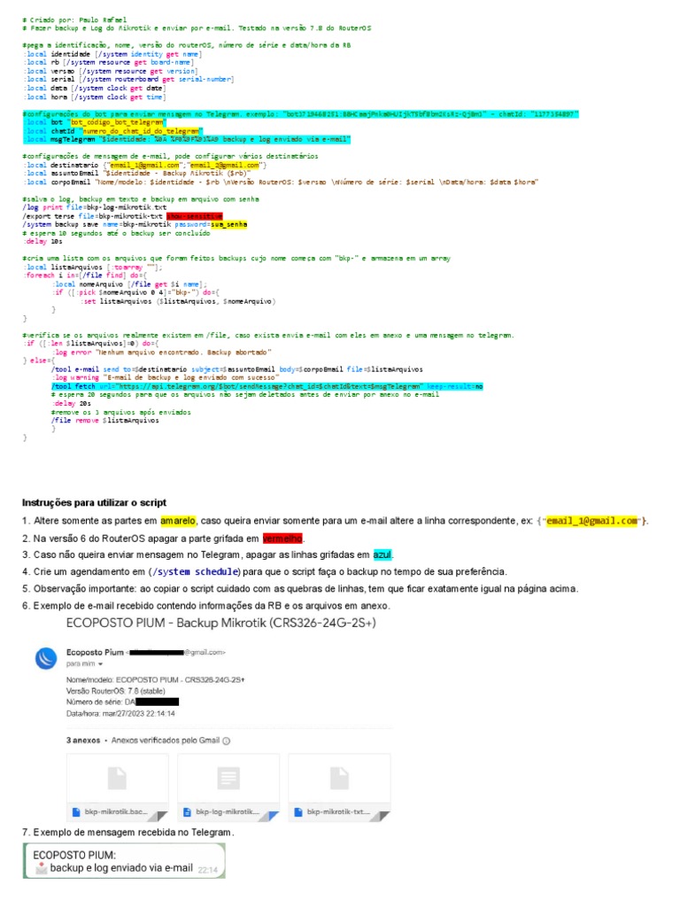 Script Backup e Envio de E-Mail | PDF | Arquitetura de computadores | Programas