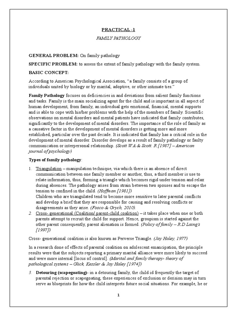 Family Pathology Assessment Scale | PDF | Family | Mental Disorder