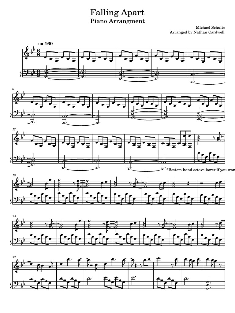 Falling Apart Piano Arrangement | PDF