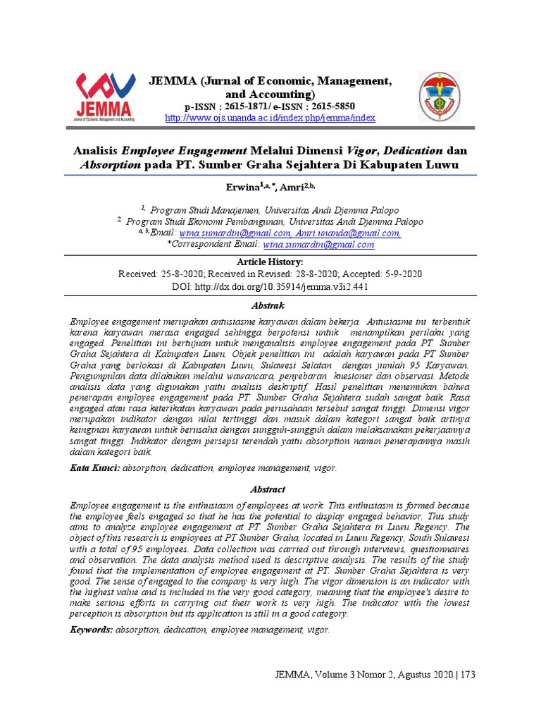 Referensi Dimensi Employee Engagement | PDF | Karier & Perkembangan