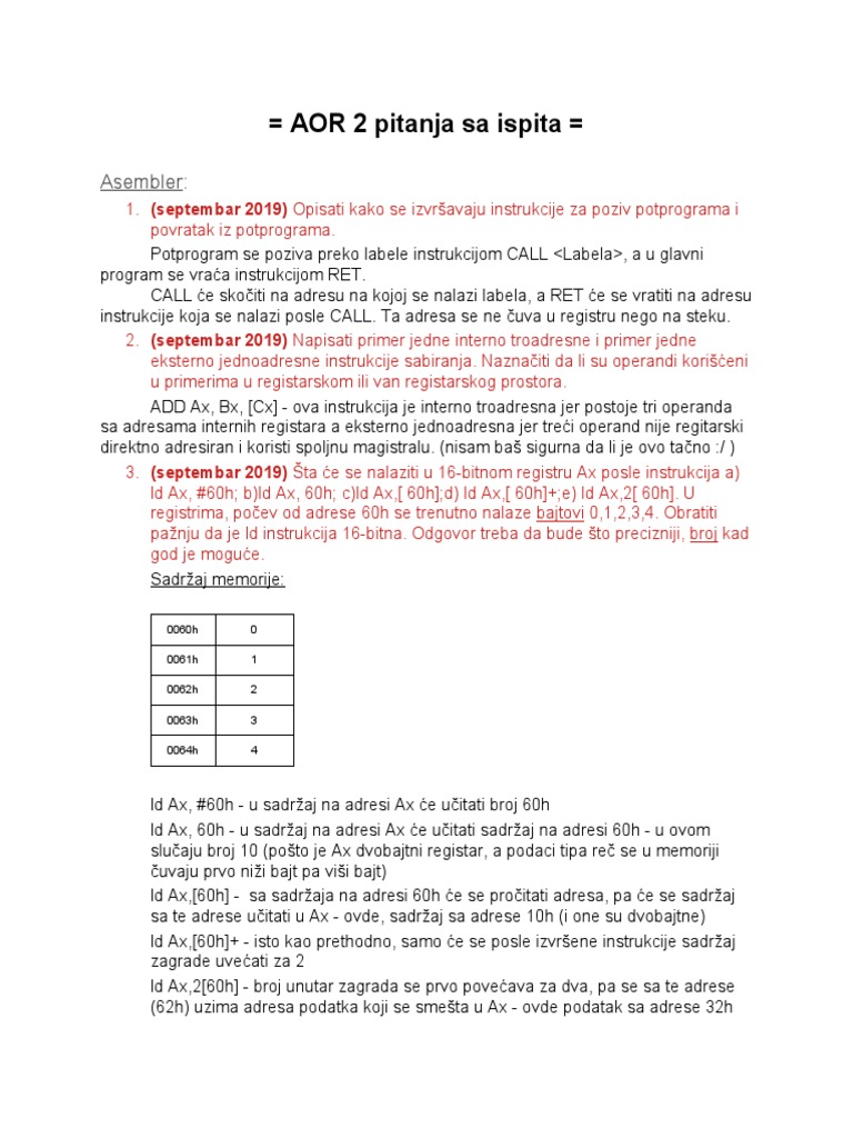 AOR2 Ispit Skripta | PDF