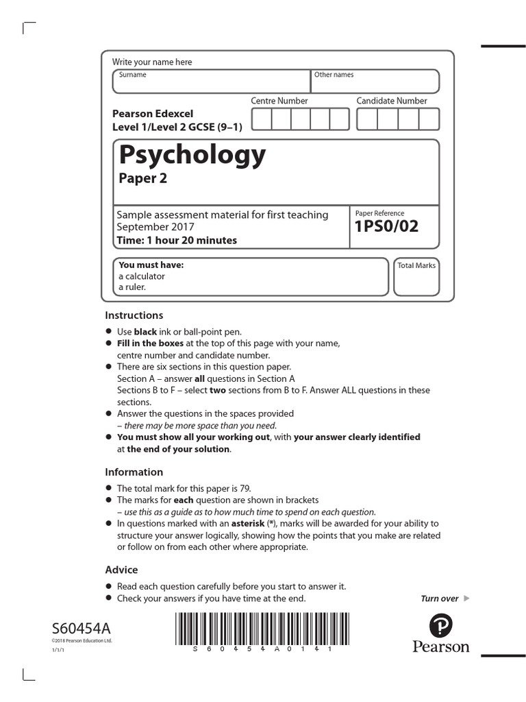 SAM 1PS0 02 QP Final | PDF | Twin | Psychological Concepts