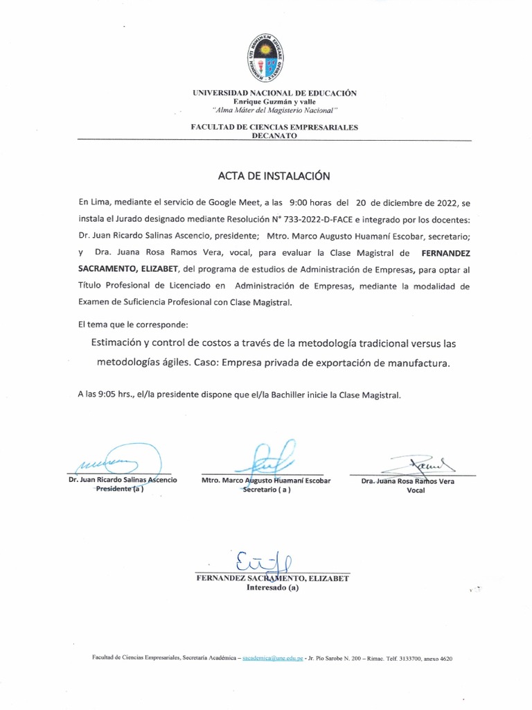 Acta de Instalacion | PDF