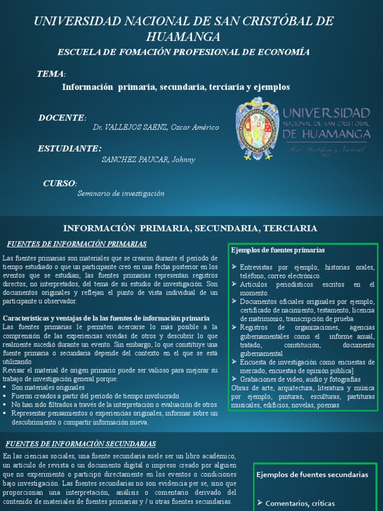Fuentes de Información Primaria, Secundaria y Terciaria | PDF | Science