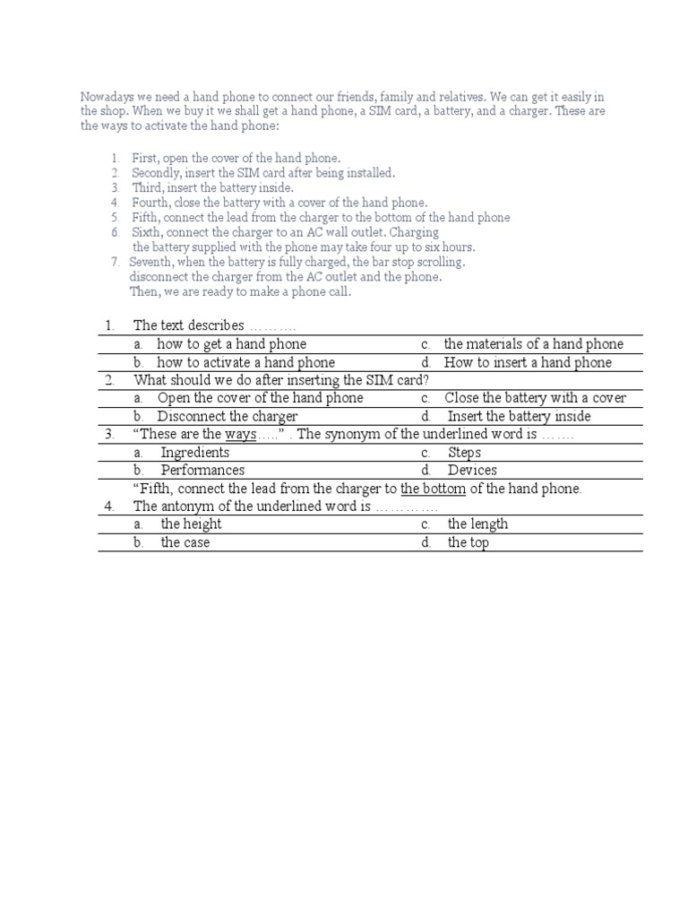 Soal Text Procedure | PDF | Seed | Foods