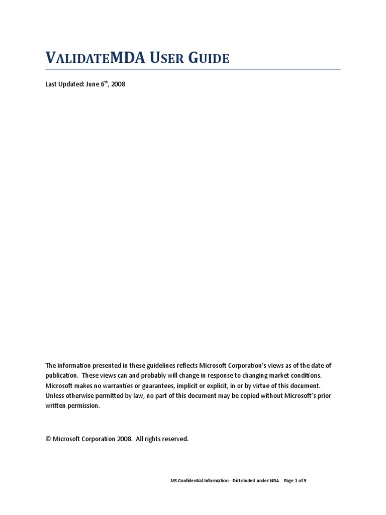 ValidateMDA User Guide | PDF | Command Line Interface | Microsoft Windows