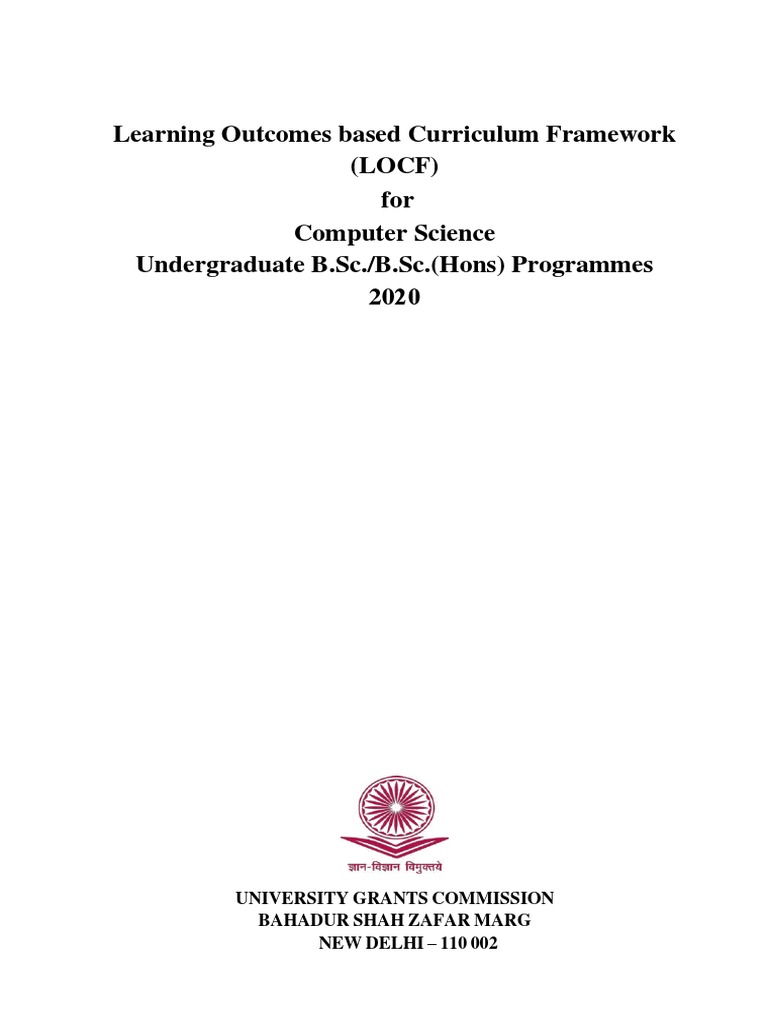 Learning Outcomes Based Curriculum Framework (LOCF) For Computer ...